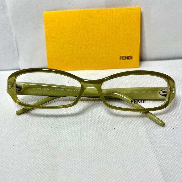 Fendi | Accessories | Fendi F838r Olive Eyeglass Frames Logo On Side ...